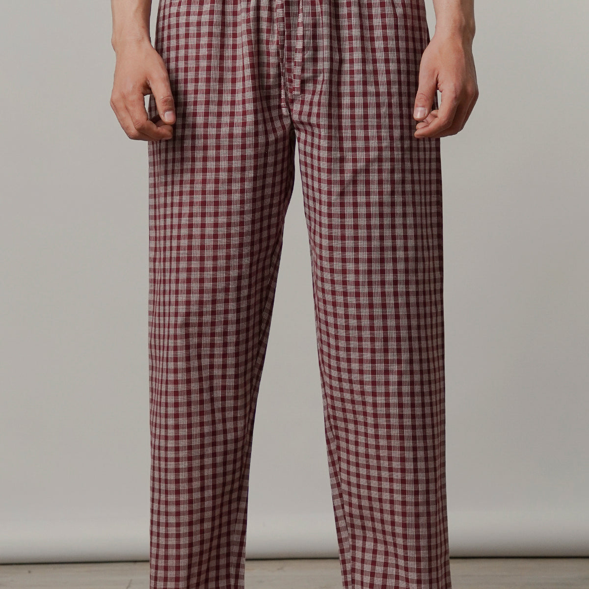 Check Woven Pajamas - Maroon – Mendeez