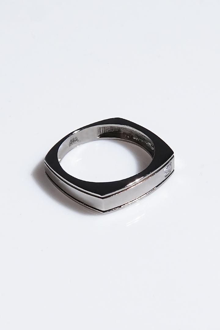 Shop Square Signet Stone Ring - Grey Online | Mendeez