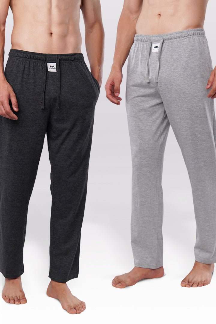 Shop Jersey Pajamas - Heather Grey & Charcoal Grey Pack Of 2 Online ...